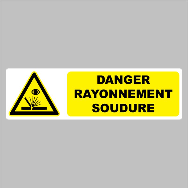 Autocollant Pictogramme Danger Rayonnement Soudure | Zone Signaletique