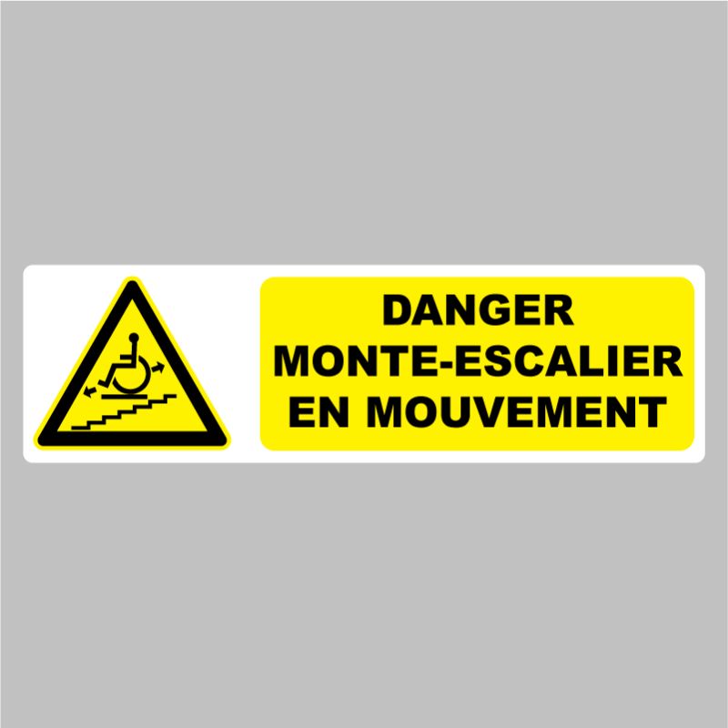 Autocollant Pictogramme danger monte-escalier en mouvement | Zone ...