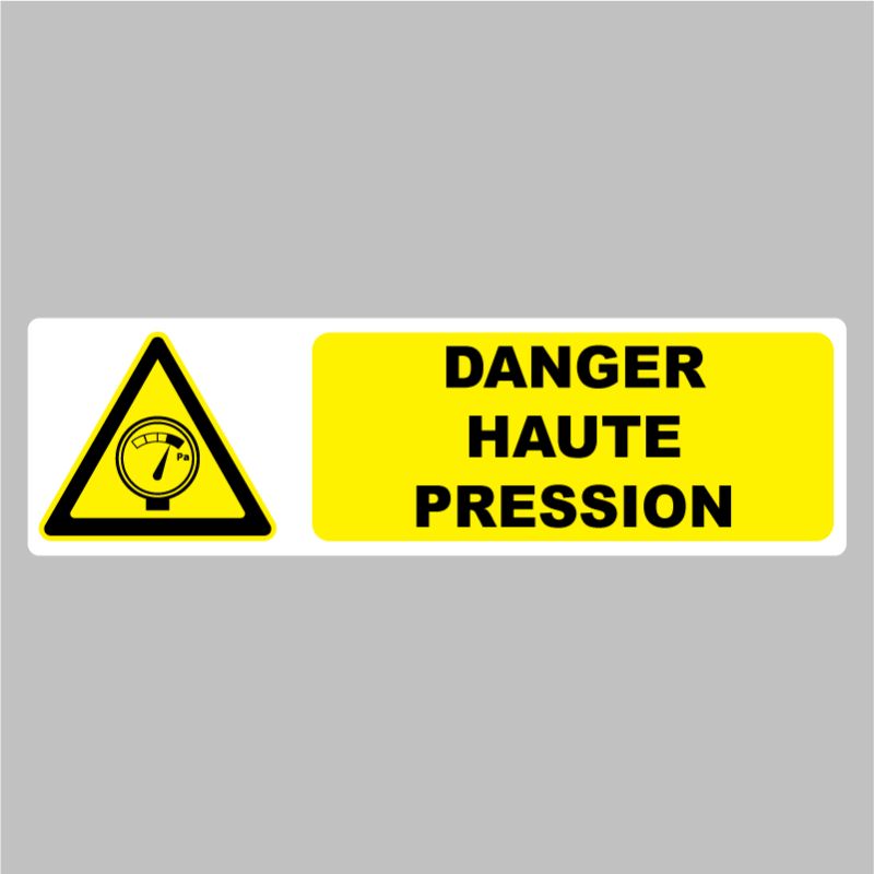 Autocollant Pictogramme danger haute pression | Zone Signaletique