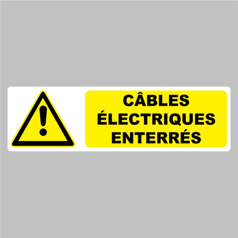 Autocollant Pictogramme danger câbles électriques enterrés | Zone ...