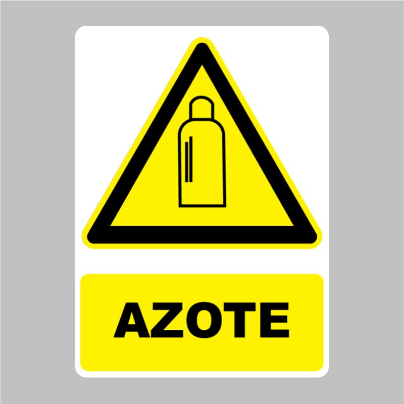 Autocollant Panneau danger azote | Zone Signaletique