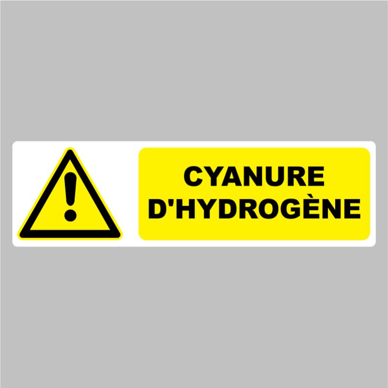 Autocollant Pictogramme danger cyanure d'hydrogène | Zone Signaletique