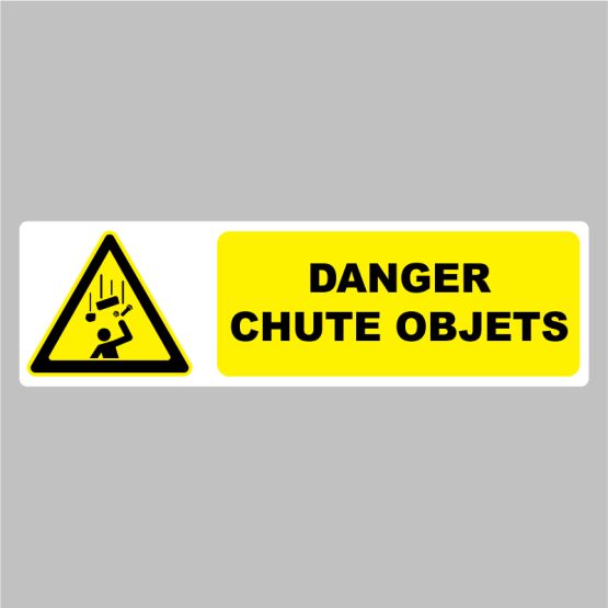 Autocollant Pictogramme danger chute d'objets | Zone Signaletique