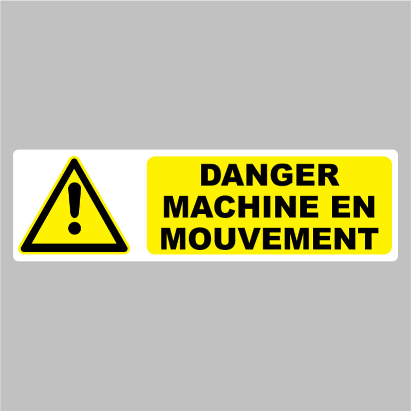 Autocollant Pictogramme danger machine en mouvement | Zone Signaletique