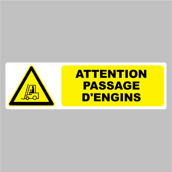 Autocollant Pictogramme attention passage d'engins | Zone Signaletique