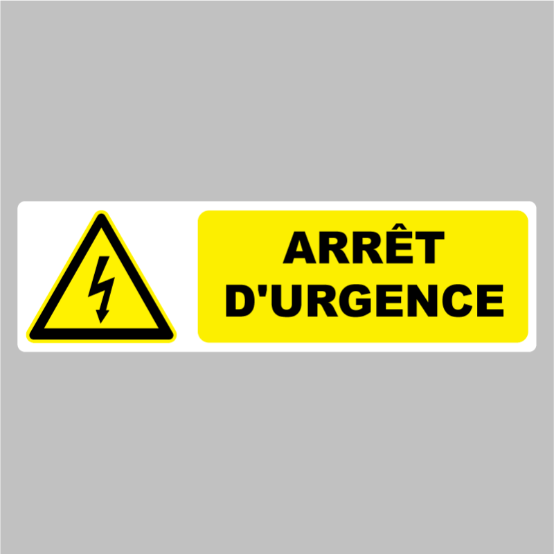 Autocollant Pictogramme arrêt d'urgence | Zone Signaletique