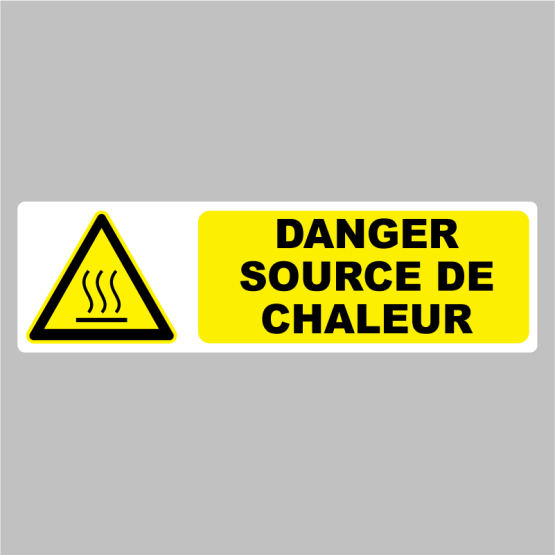 Autocollant Pictogramme danger source de chaleur | Zone Signaletique