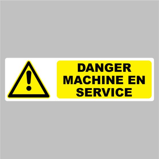 Autocollant Pictogramme danger machine en service | Zone Signaletique