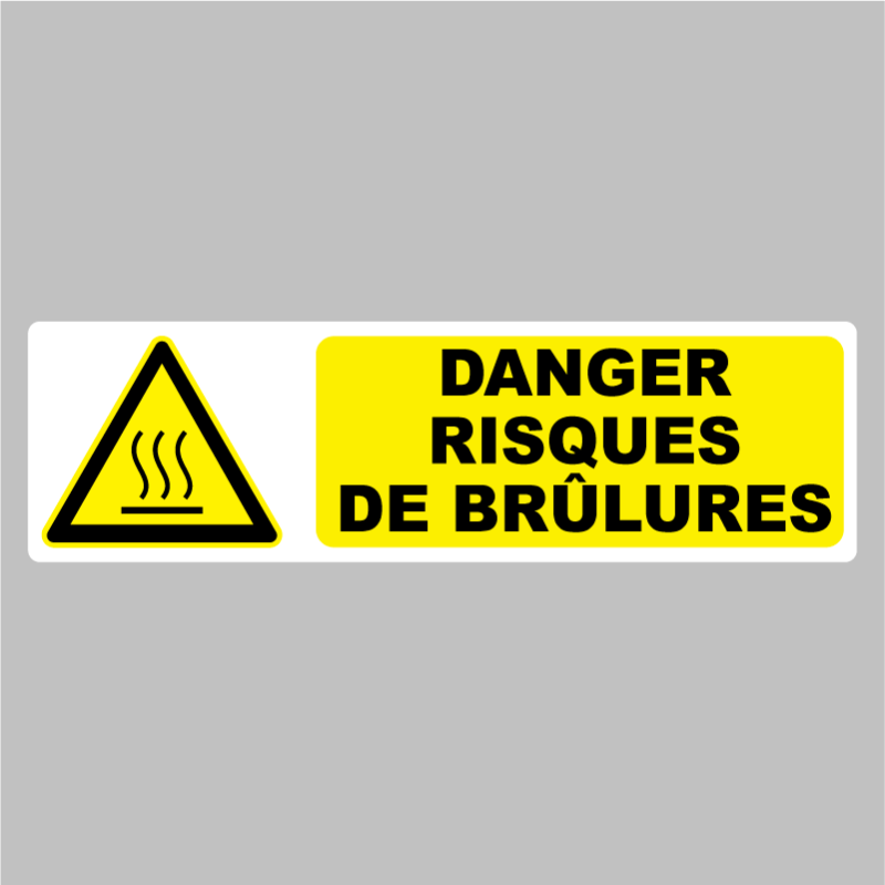 Autocollant Pictogramme danger risques de bûlures | Zone Signaletique