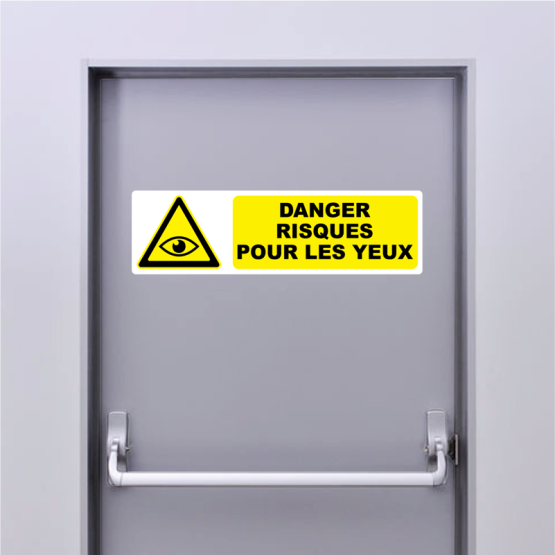 Autocollant Pictogramme danger risques pour les yeux | Zone Signaletique