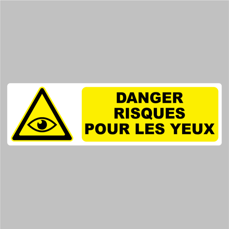 Autocollant Pictogramme danger risques pour les yeux | Zone Signaletique