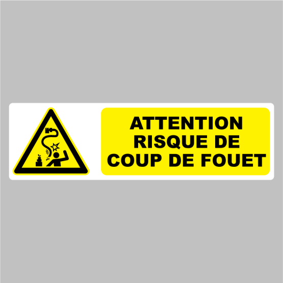 Autocollant Pictogramme attention risque de coup de fouet | Zone ...