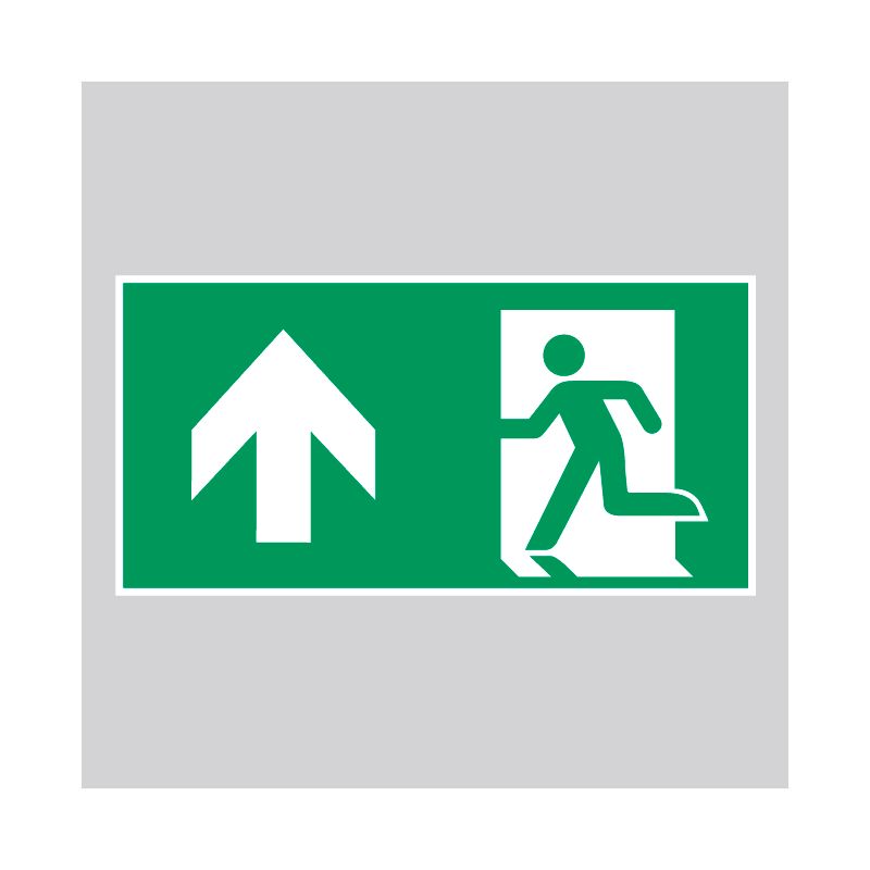 Autocollant Panneau Sortie de secours gauche - Flèche Haut - ISO7010 ...
