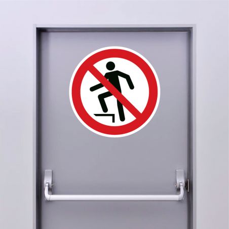 Autocollant Panneau interdiction de marcher sur la surface - ISO7010 ...