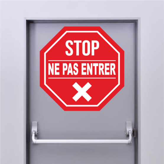Autocollant Panneau STOP NE PAS ENTRER | Zone Signaletique
