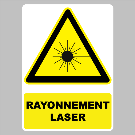 Autocollant Panneau Rayonnement Laser | Zone Signaletique