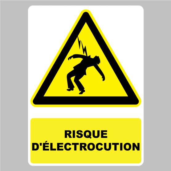 Autocollant Panneau risque d'électrocution | Zone Signaletique