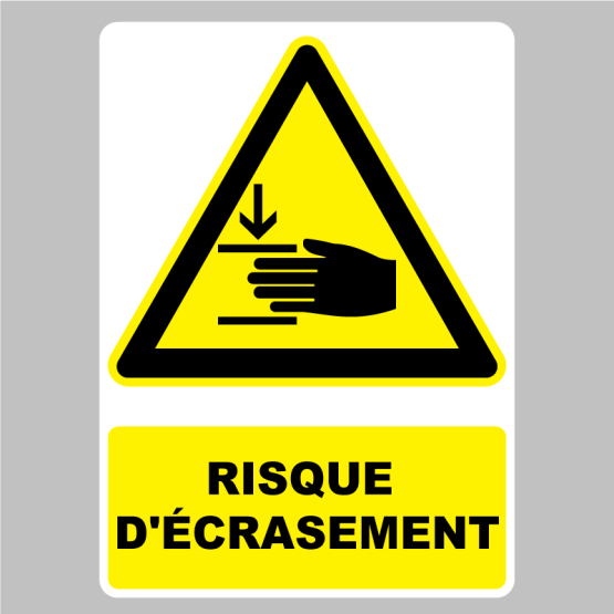 Autocollant Pictogramme Risque d'écrasement | Zone Signaletique