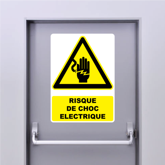 Autocollant Panneau Risque De Choc Electrique | Zone Signaletique