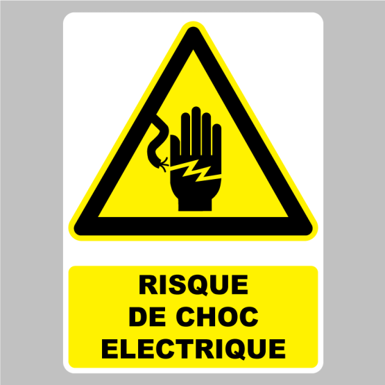 Autocollant Panneau Risque De Choc Electrique | Zone Signaletique