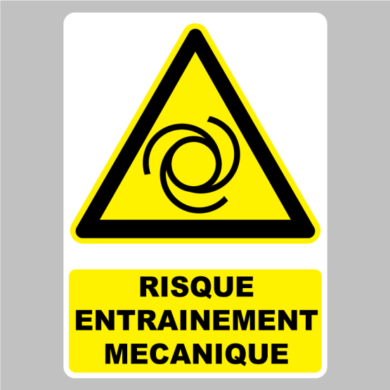 Autocollant Panneau Risque Entrainement Mécanique | Zone Signaletique