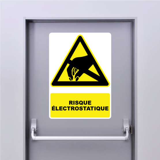 Autocollant Pictogramme Risque électrostatique | Zone Signaletique