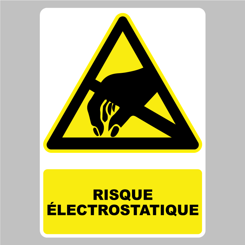 Autocollant Pictogramme Risque électrostatique | Zone Signaletique