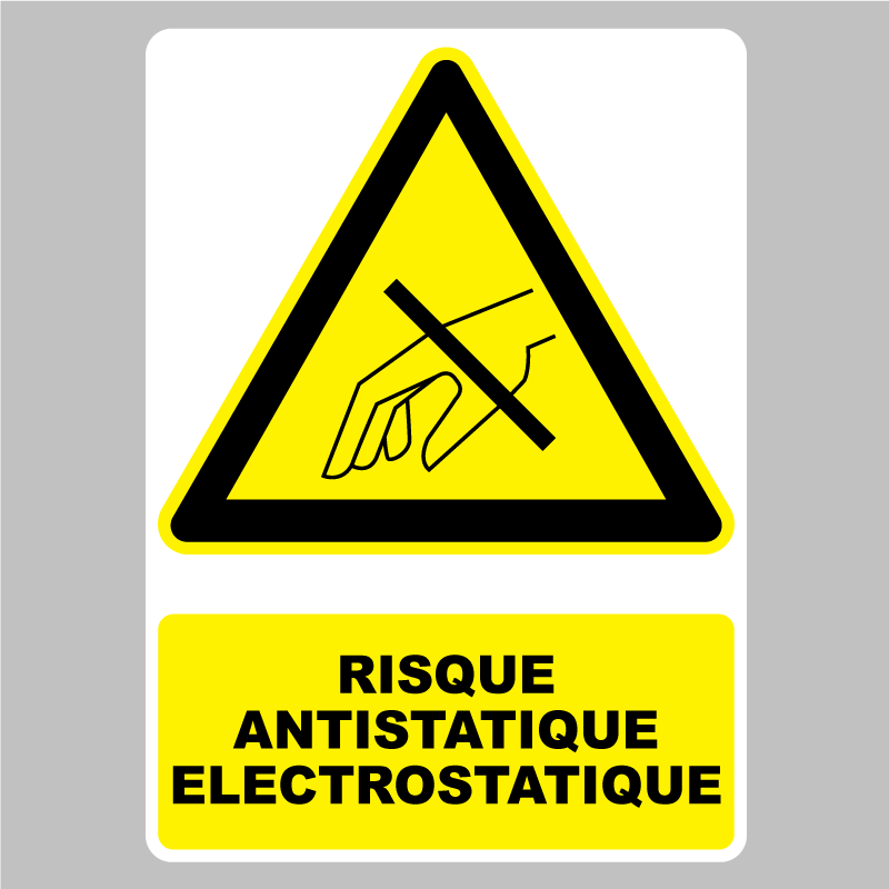 Autocollant Pictogramme Risque Antistatique Electrostatique | Zone ...