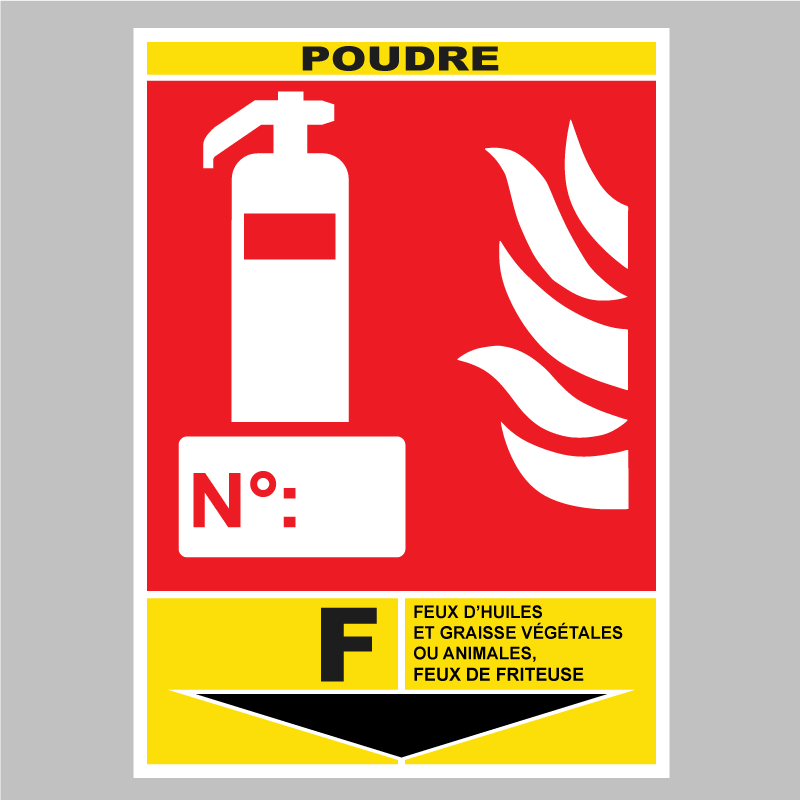Autocollant Extincteur Classe F - Poudre