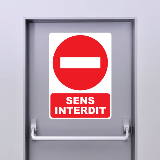 Autocollant Pictogramme Sens Interdit | Zone Signaletique