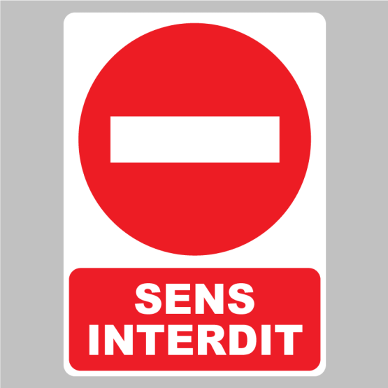 Autocollant Pictogramme Sens Interdit | Zone Signaletique