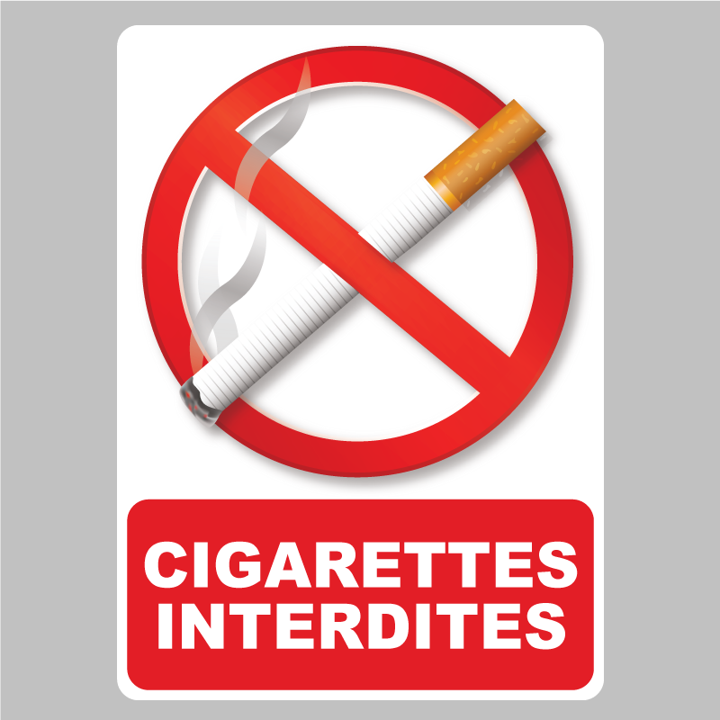 Autocollant Panneau Cigarettes interdites | Zone Signaletique