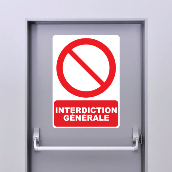 Autocollant Panneau d'interdiction générale | Zone Signaletique