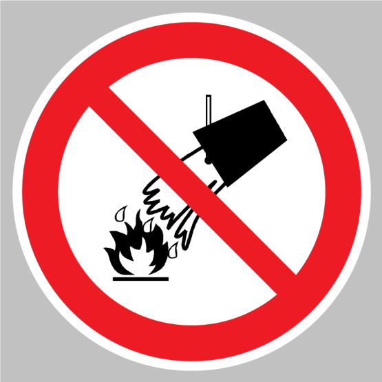 Sticker Interdit d'éteindre avec l'eau | Zone Signaletique
