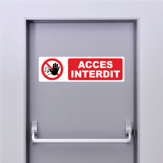 Autocollant Panneau Accès interdit | Zone Signaletique